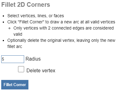 GitHub - FormIt3D/FilletCorner: Fillet 2-dimensional corners with a given radius and an option ...